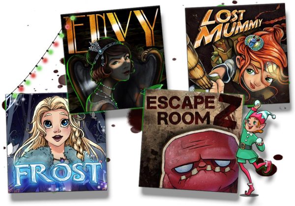 CHRISTMAS BOX of 4 Fun Escape Room Kits | Print & Play | Save 60%